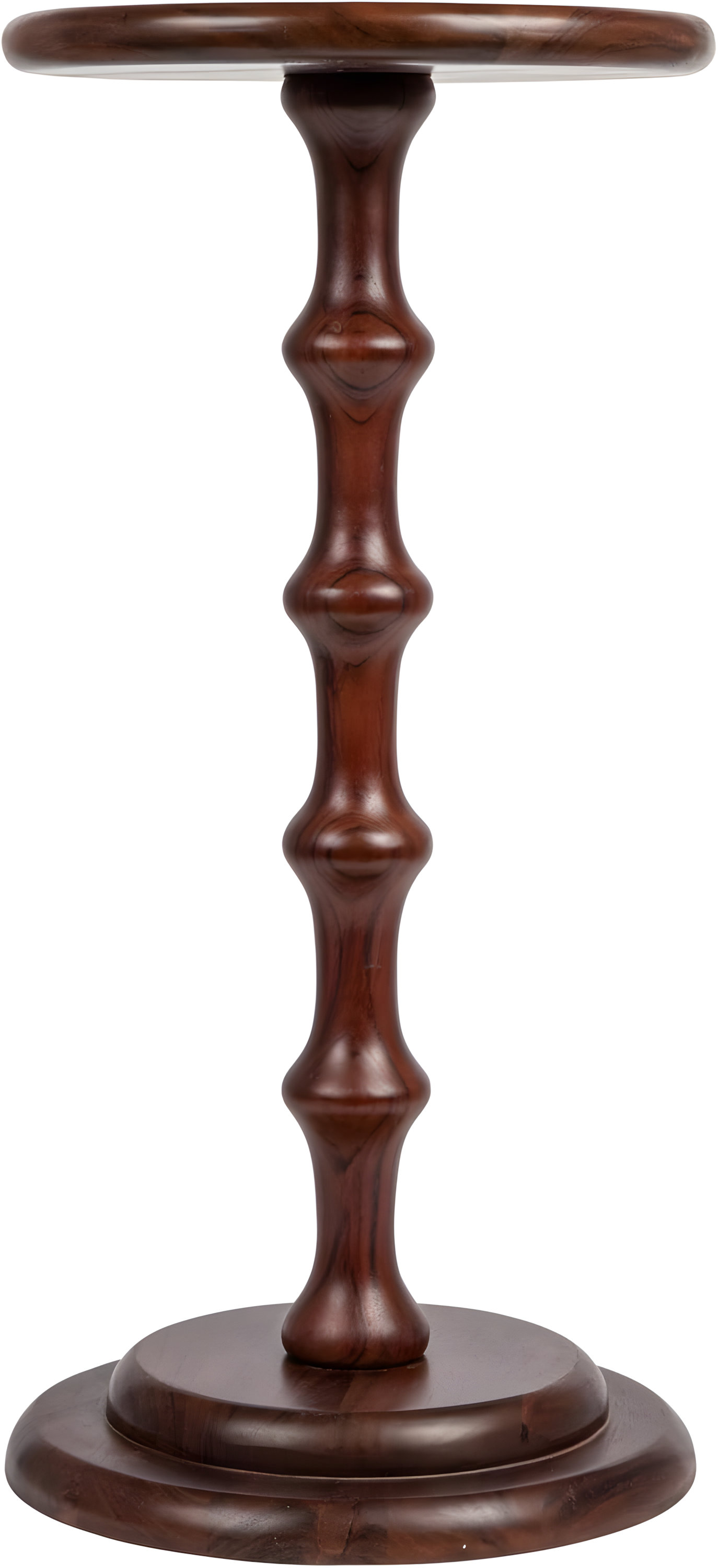 Canora Grey Round Solid Wood Pedestal Side Table, Dark Chestnut Finish ...