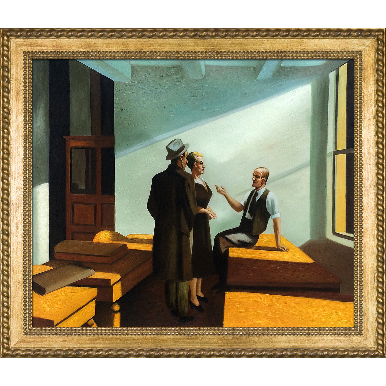 Vault W Artwork Conference at Night, 1949' by Edward Hopper Framed ...