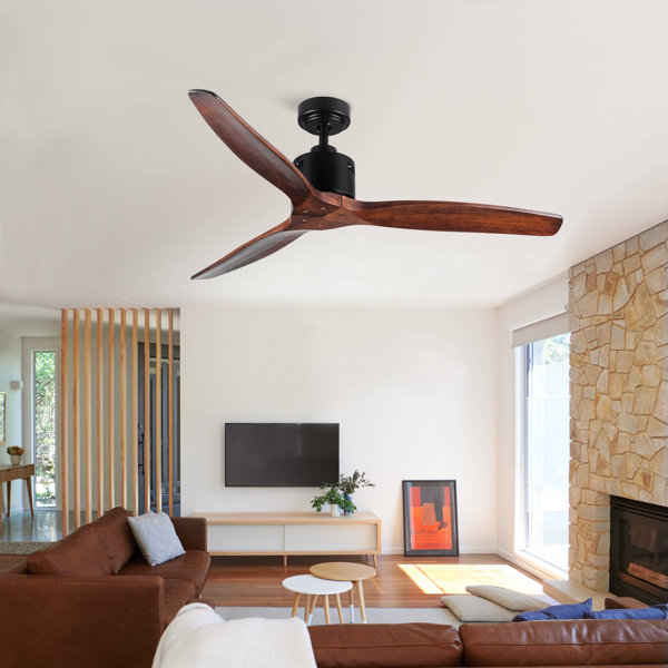 YUHAO Farmhouse 52 in. integrated Ceiling Fan without Light, with ...