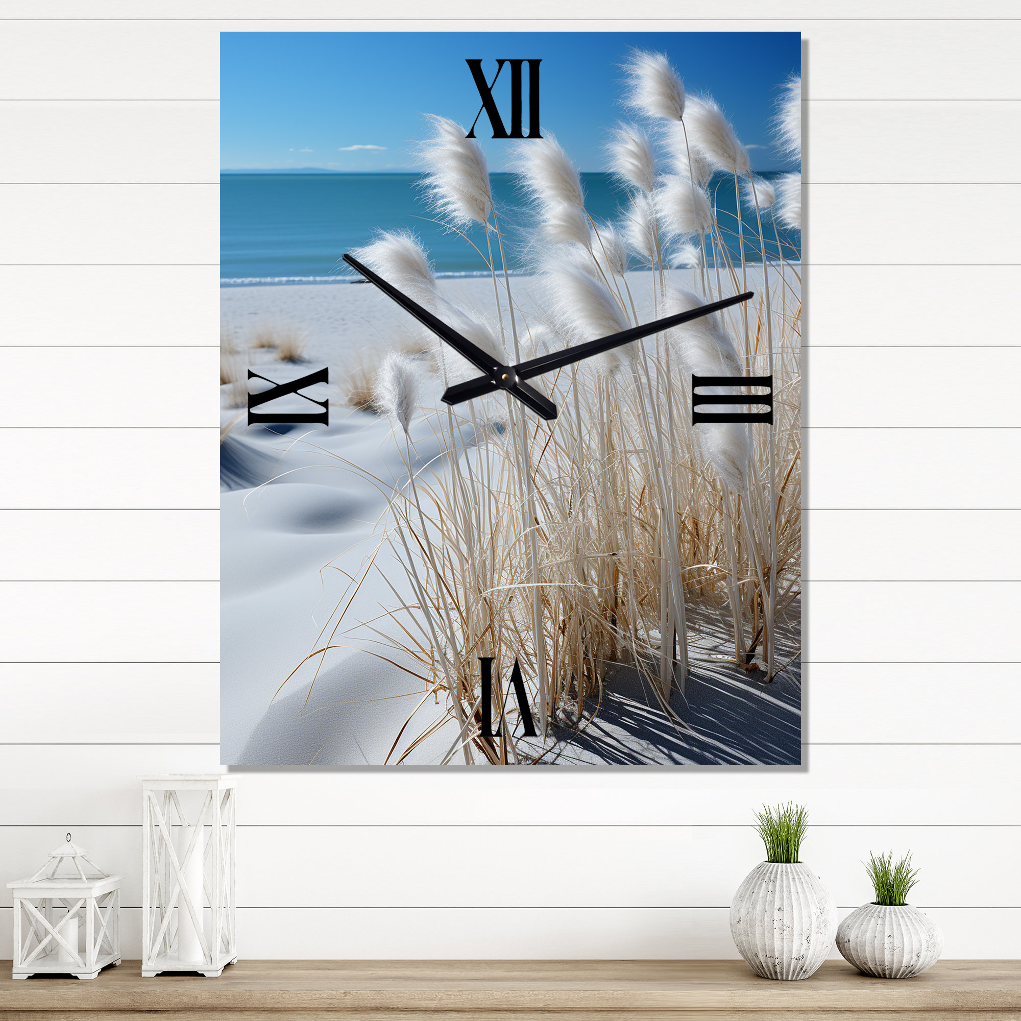 Ivy Bronx Coastal White Sand Elegance - Coastal Modern Wall Clock | Wayfair