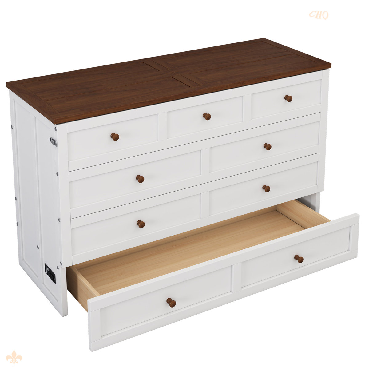 Red Barrel Studio Tillio Solid Pine Murphy Bed Cabinet With Charging ...