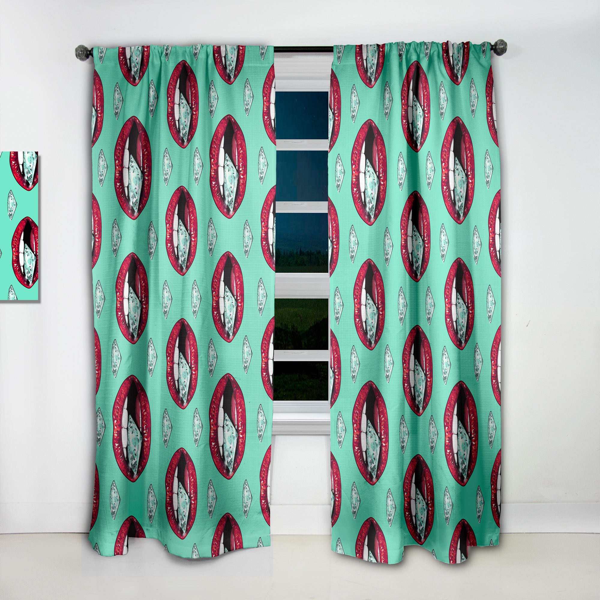 East Urban Home Bright Lips Holding A Sparkling Brillianto - Abstract ...