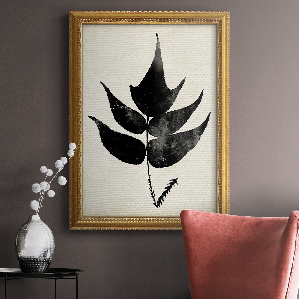 Winston Porter Fern Silhouette IV Premium Framed Canvas- Ready To Hang ...