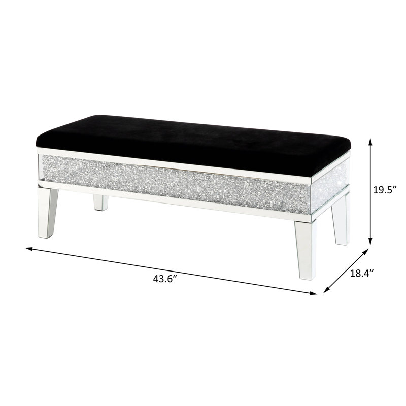 Everly Quinn Antaja Faux Leather Upholstered Storage Bench in Black and ...