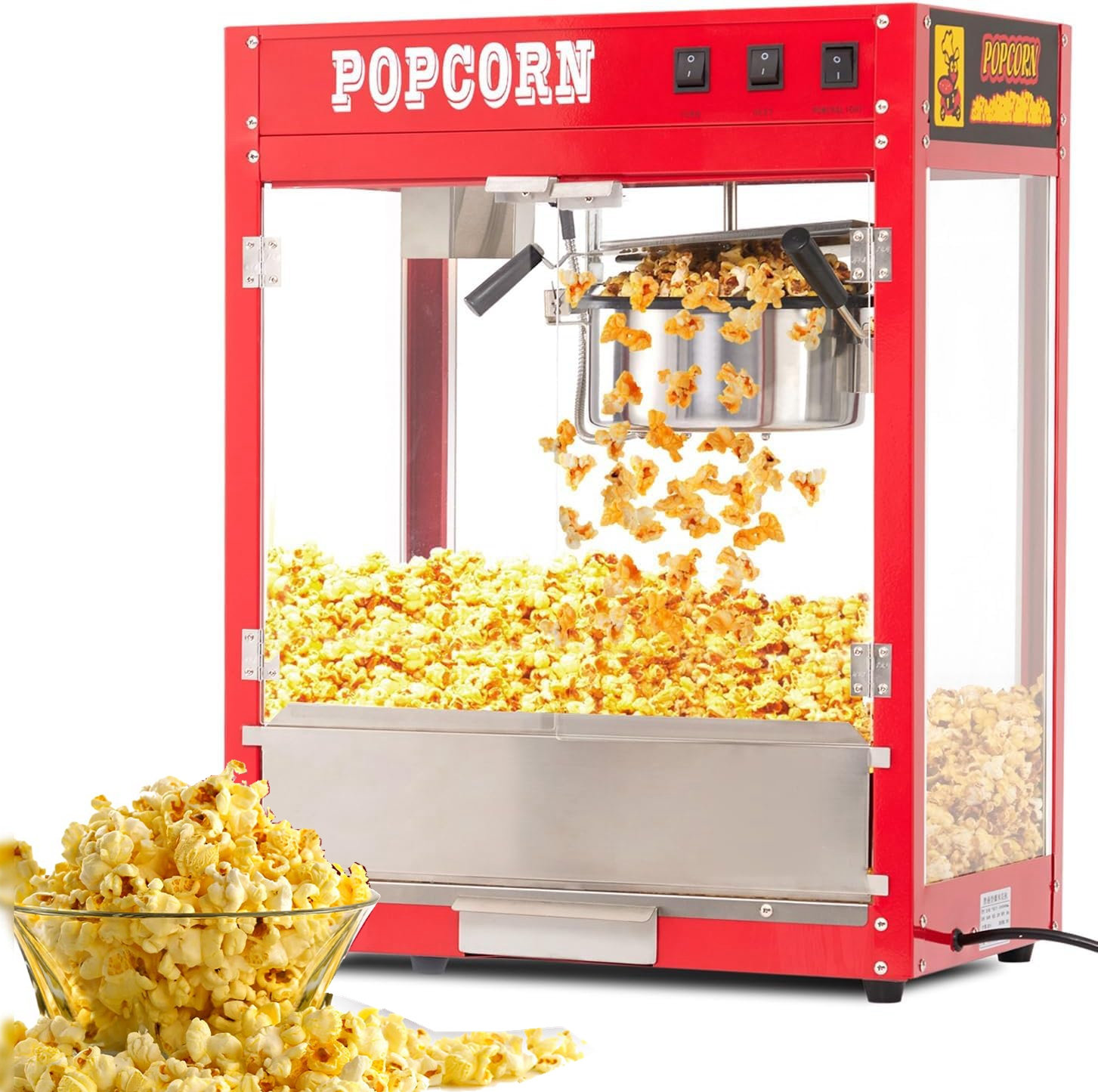 Zstar 8 OZ Commerical Popcorn Machine, 10 PACK Popcorn Buckets,, For ...