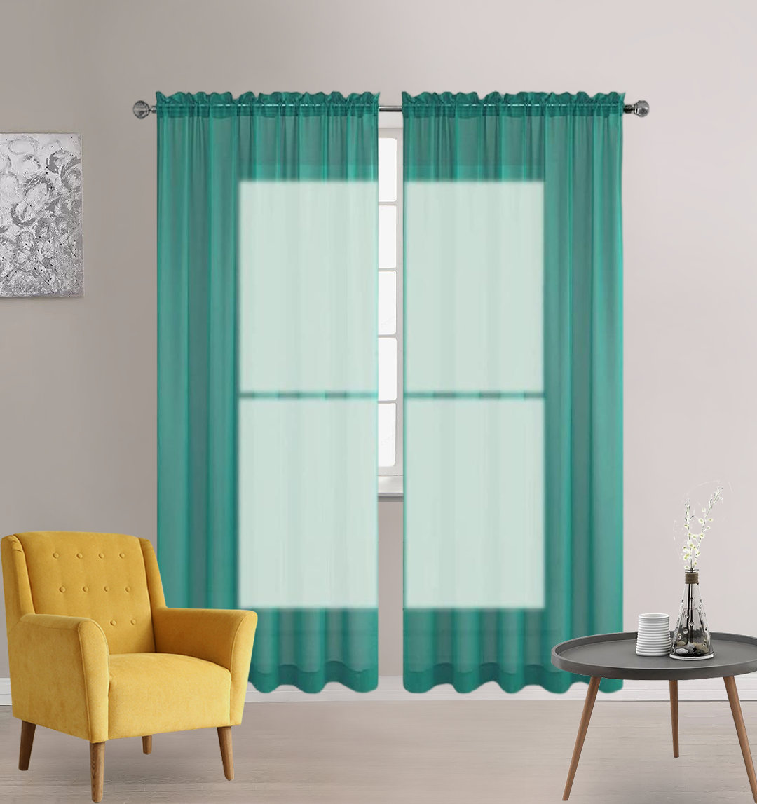 Eider & Ivory™ Agda Polyester Sheer Sliding Panel Pair | Wayfair