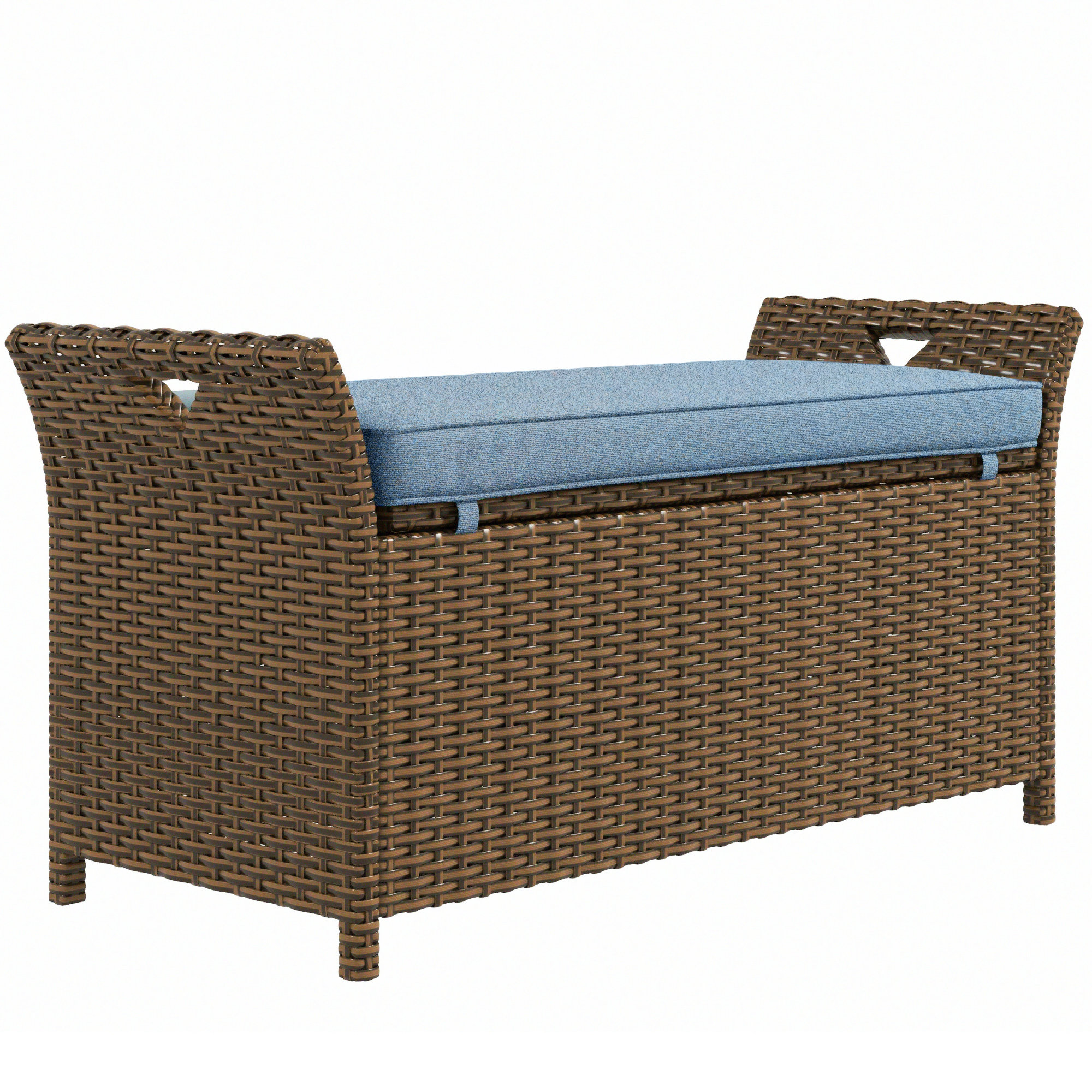Winston Porter 27 Gallon Patio Wicker Storage Bench | Wayfair