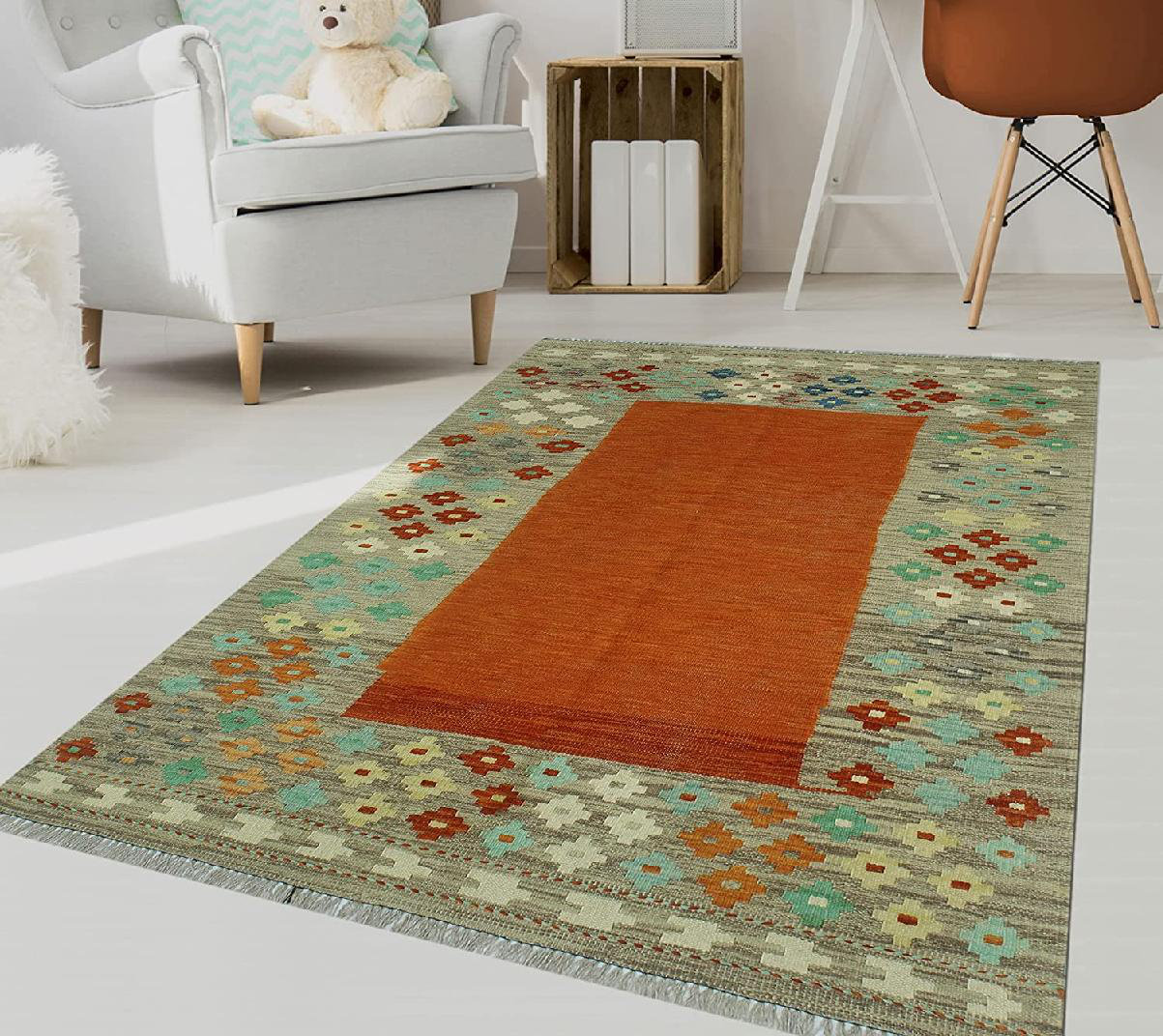 Union Rustic Bousson Kilim Gianni Rust Rug | Wayfair