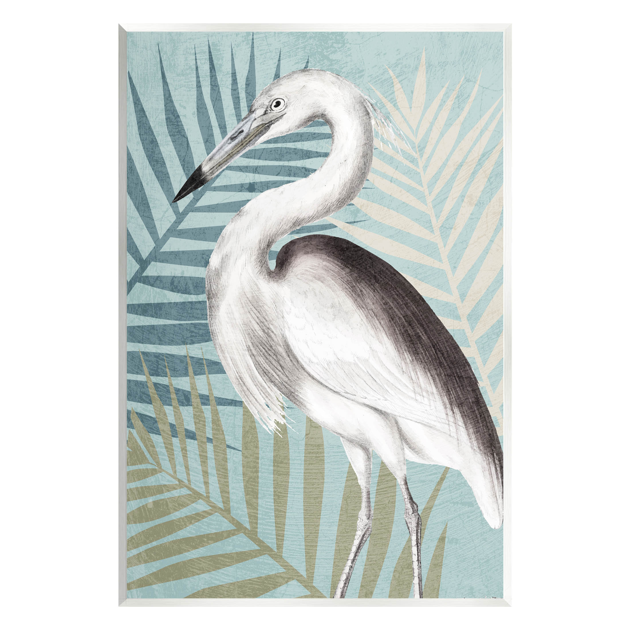 Stupell Industries Stork Bird Island Palm Leaves Giclee Art By Kim ...