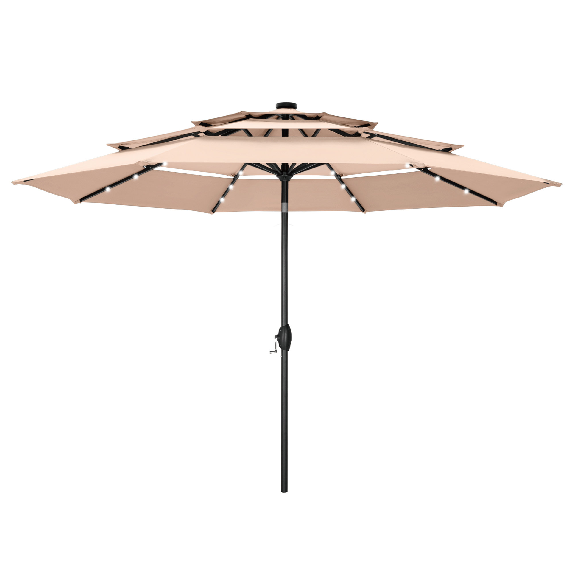 Dovecove 120'' Lighted Umbrella With Crank | Wayfair