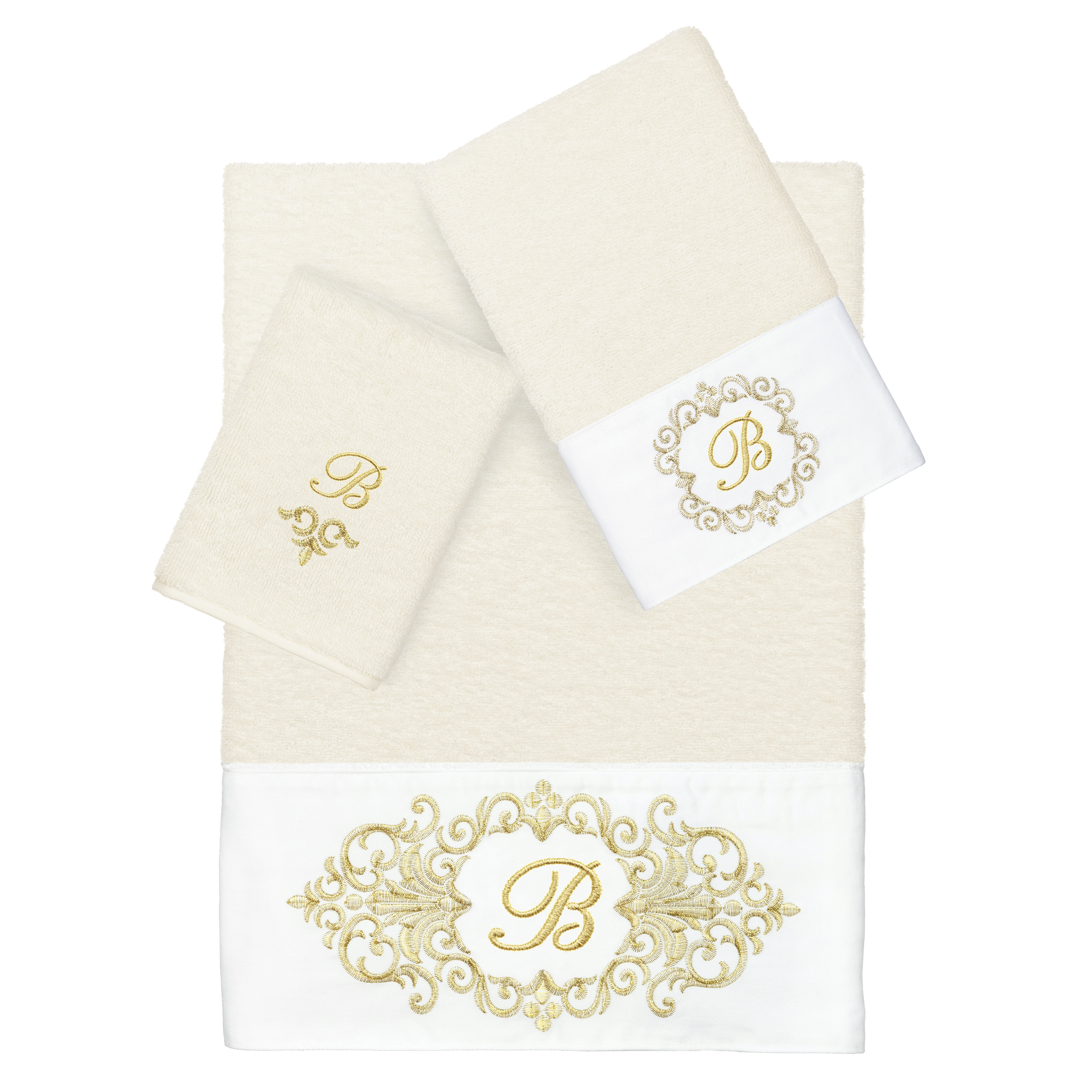 Linum Home Textiles 100% Turkish Cotton MONICA 3PC Embellished Towel ...