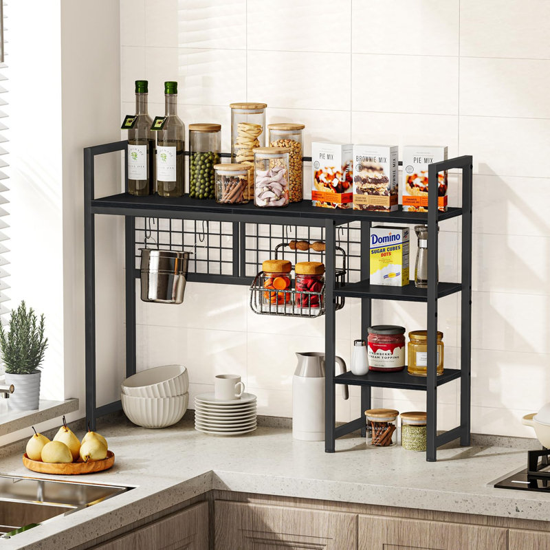 17 Stories Desktop Organizer Shelf, Desk Hutch For Computer Monitor, 4 ...