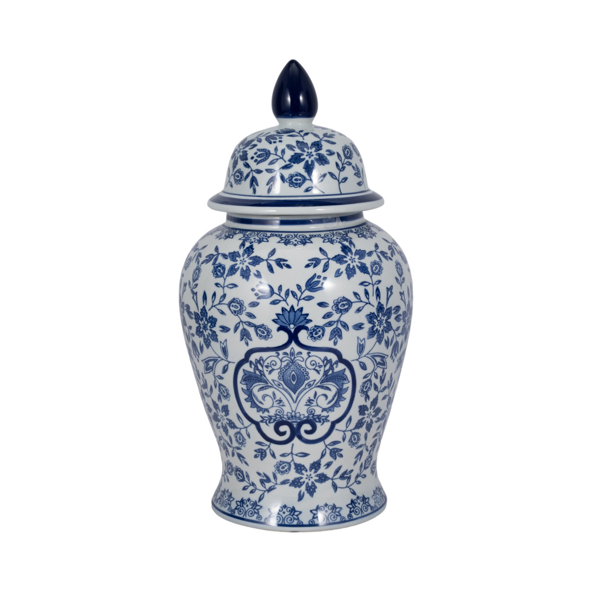 Lark Manor™ Chinoiserie Stoneware Ceramic Ginger Jar with Lid ...