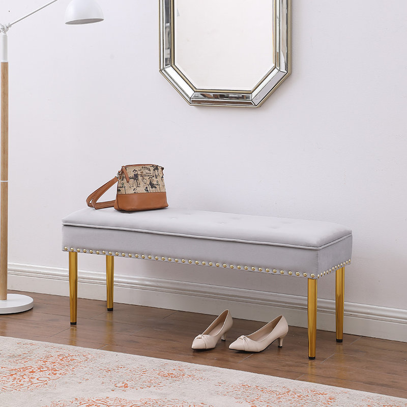 Mercer41 Iddings Velvet Upholstered Storage Bench | Wayfair