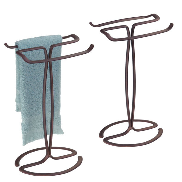 iDesign T-Shape Countertop Hand Towel Holder - Set of 2 - Bronze | Wayfair