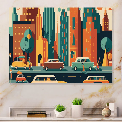Corrigan Studio® Colorful Cityscape V - Cityscapes Canvas Wall Art ...