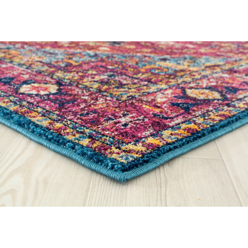Bungalow Rose Dietz Oriental Magenta Area Rug & Reviews | Wayfair