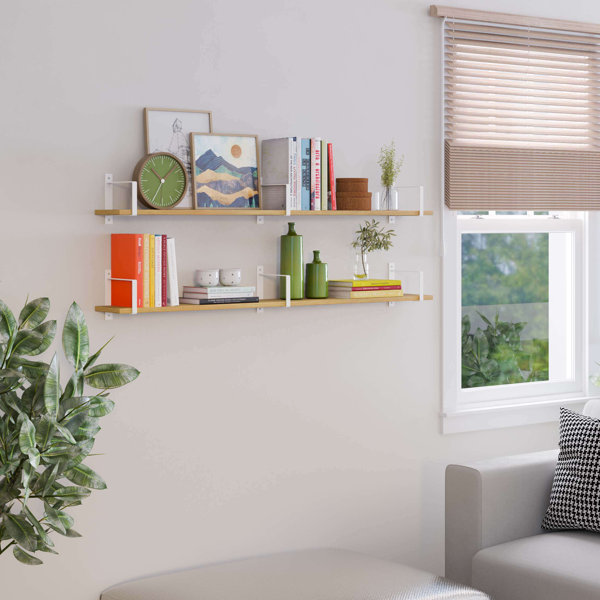 Ebern Designs 48 inch Wall Mount Shelf, Book Shelves for Living Room ...