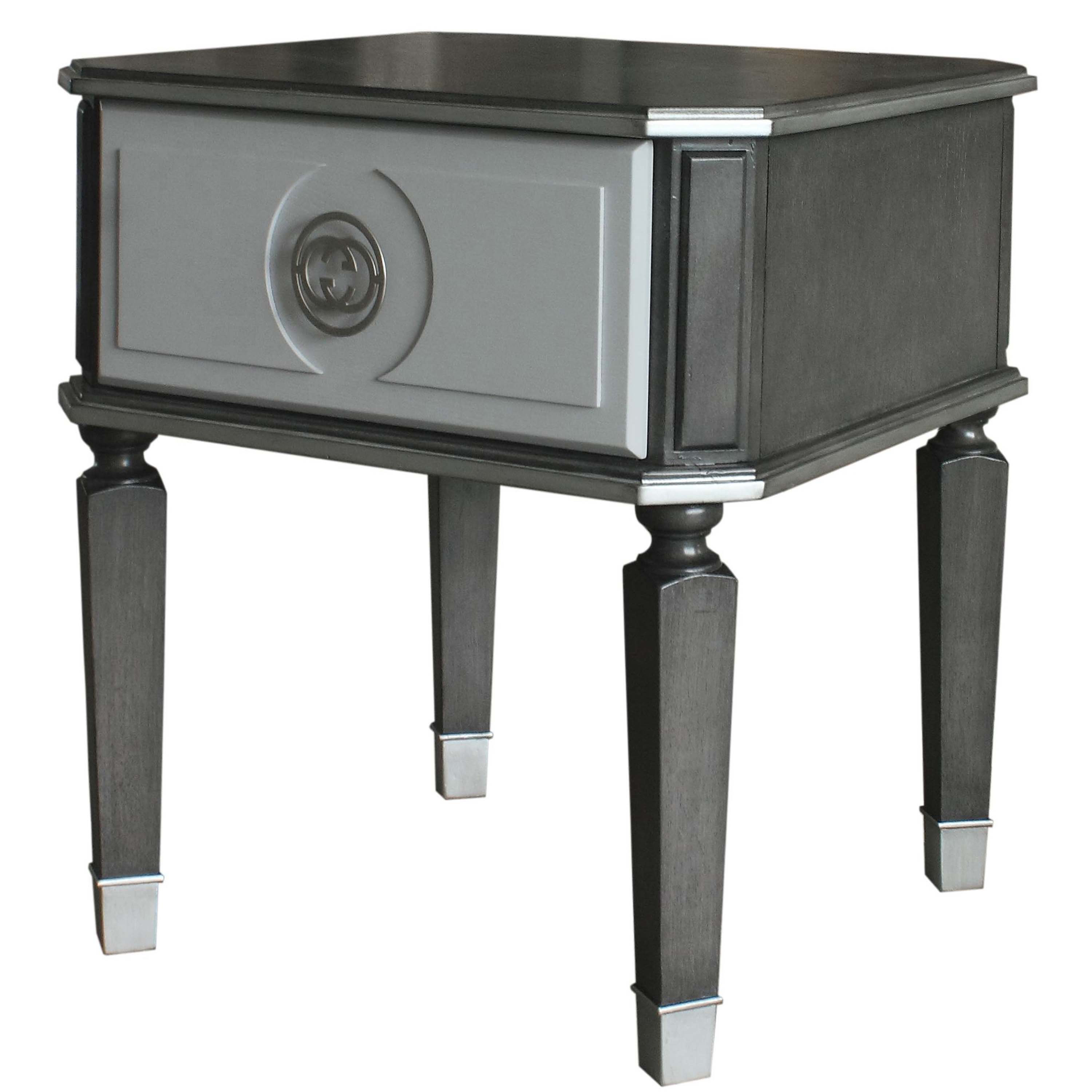 Rosdorf Park Charcoal and Light Grey End Table with 1 Drawer | Wayfair