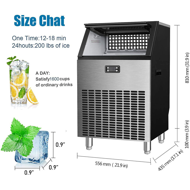 Antarctic Star 265 Lb. Daily Production Cube Clear Ice Built-In Ice ...