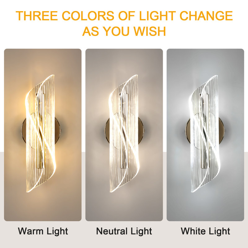 Metro Lane Cascante Acrylic LED Flush Mounted Wall Sconce | Wayfair.co.uk