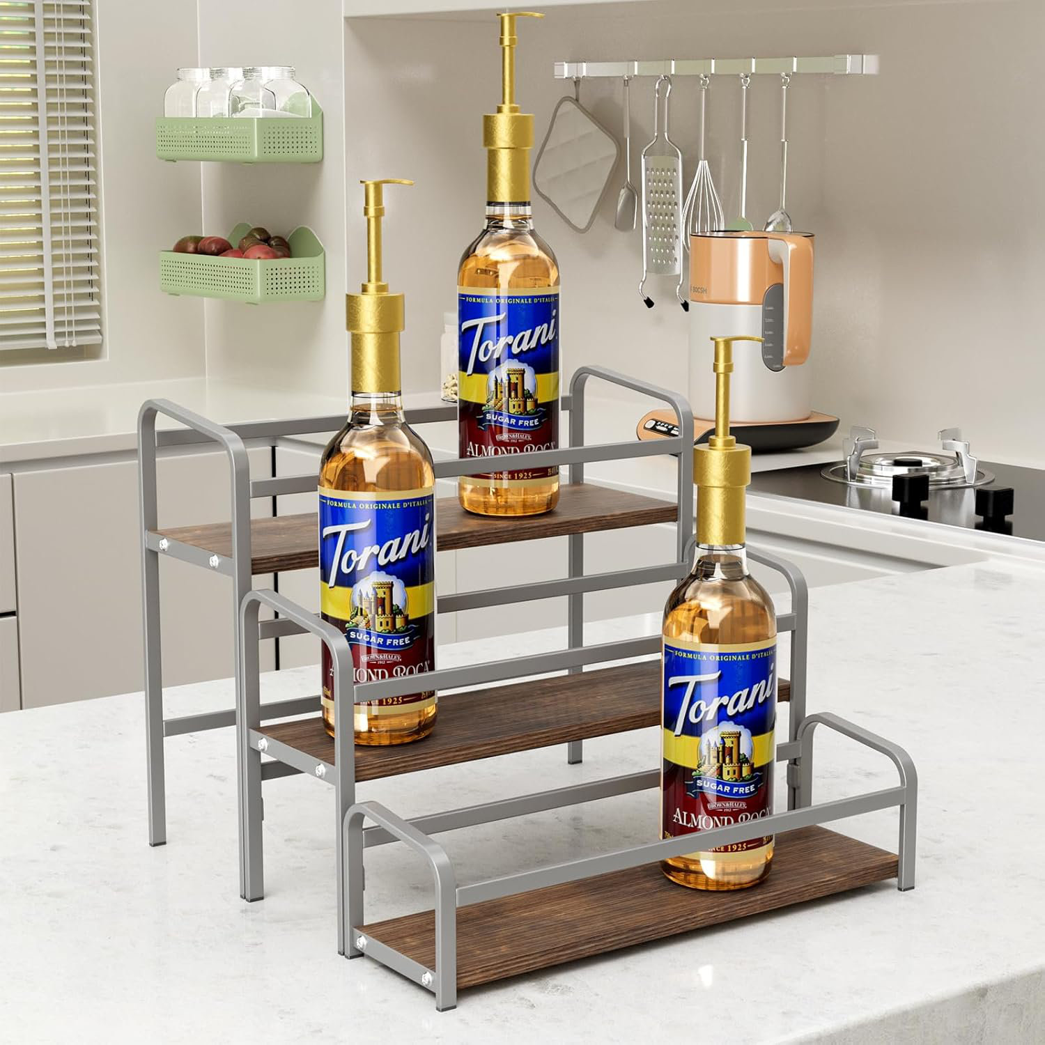 17 Stories 3-Tier Coffee Syrup Rack For Countertop, Large Capacity 12 ...