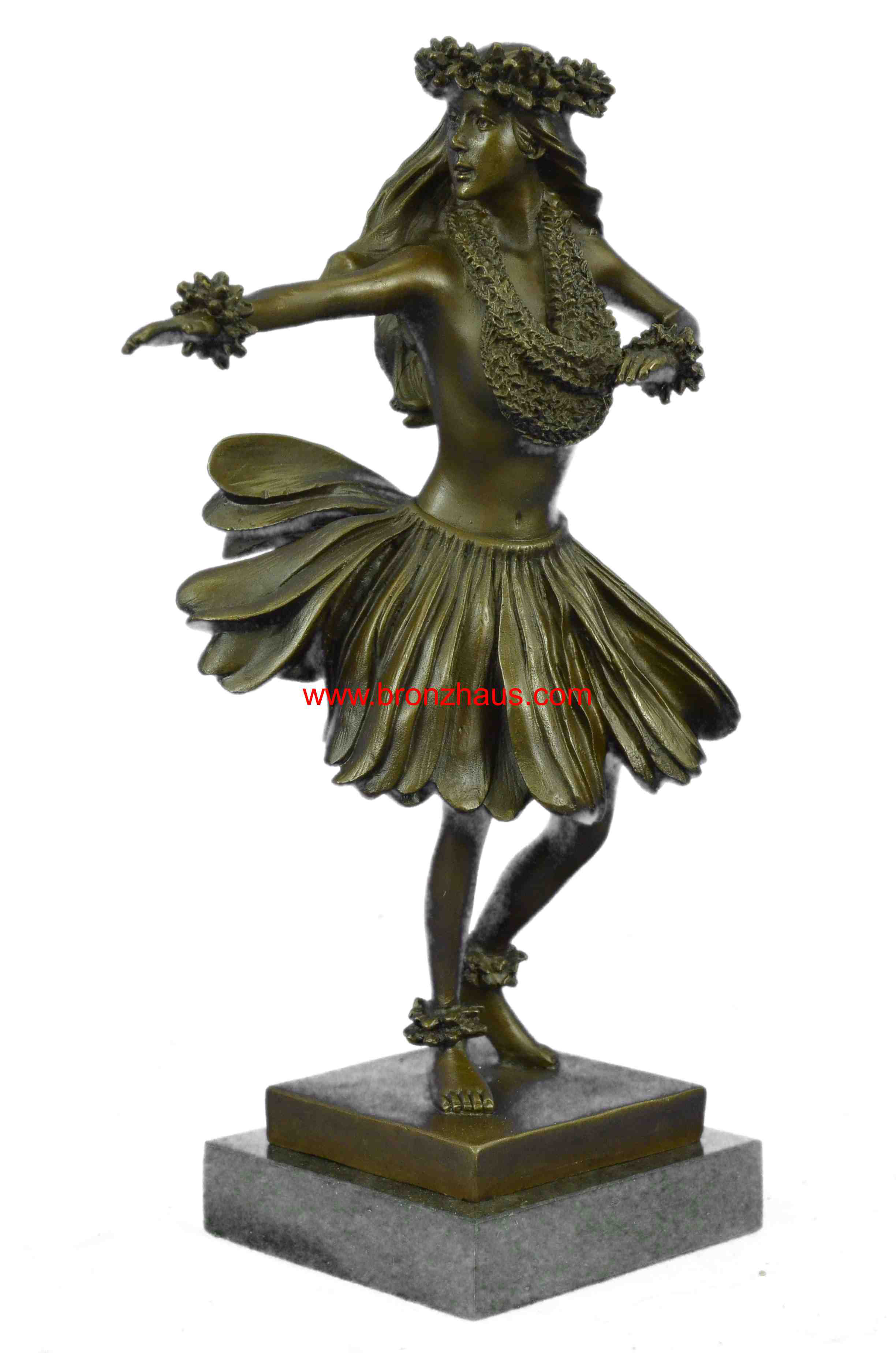 Bronzhaus BRONZE HULA GIRL DANCER HAWAII tiki postcard Statue art ...