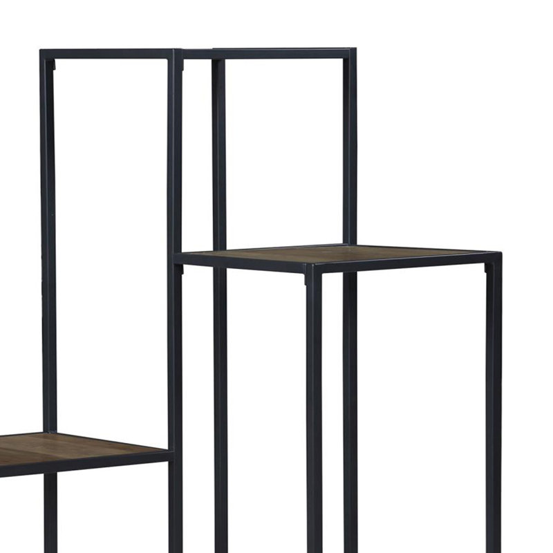 17 Stories Kirstyleigh 4 - Tier Shelving Unit in Rustic Brown and Black ...