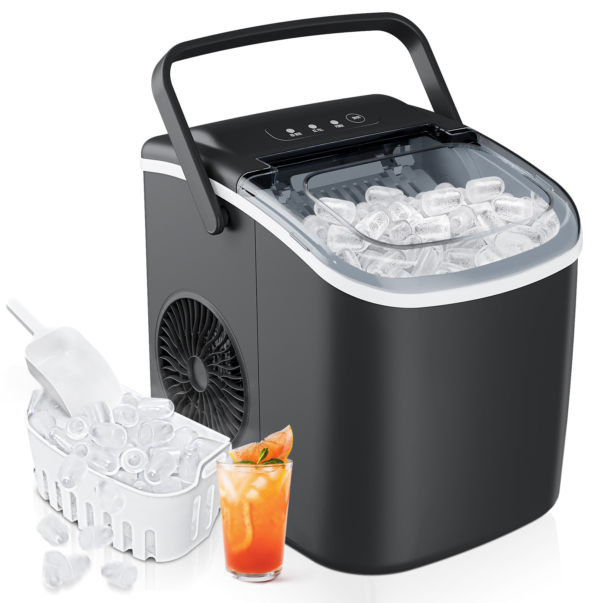 Simzlife 26 lb. Daily Production Clear Ice Portable Ice Maker | Wayfair