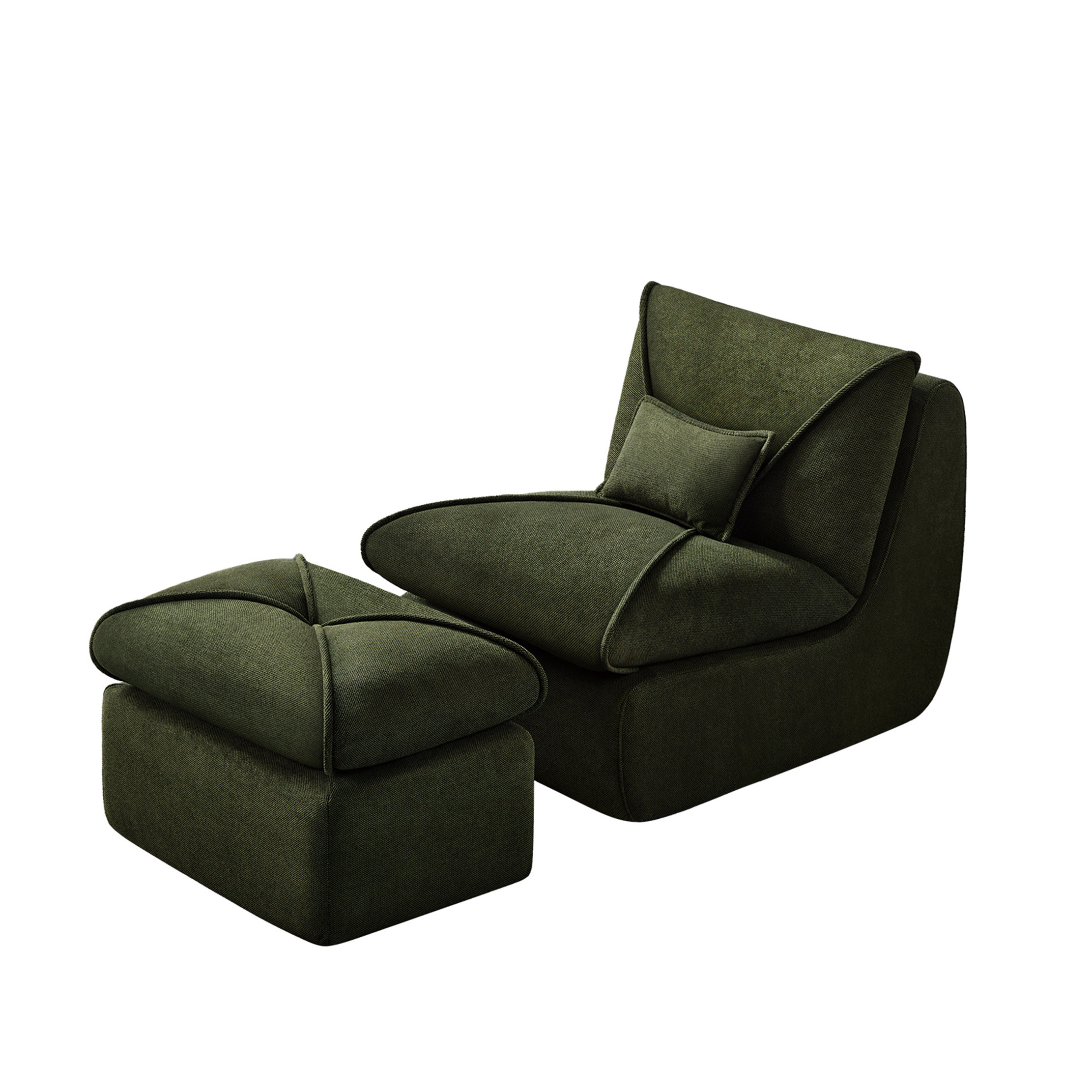 Ivy Bronx Compressed Lounge Chair With Ottoman,Modern Sofa For Small ...