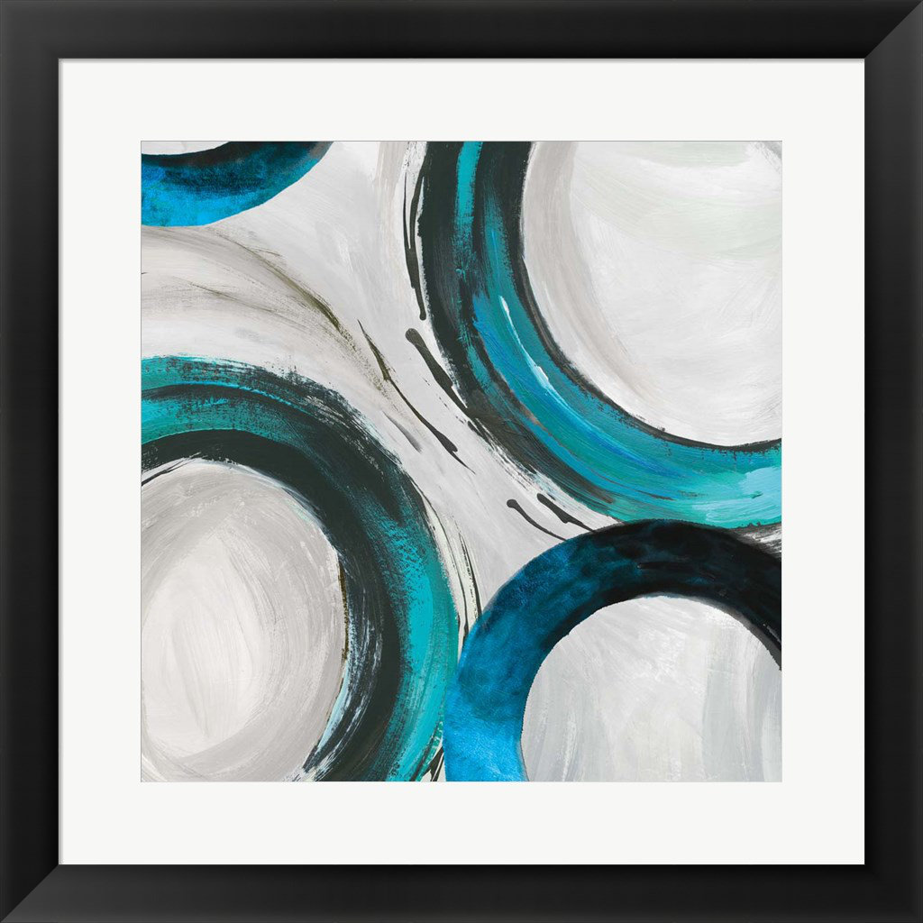 Orren Ellis Teal Ring I By Tom Reeves, Framed Wall Art | Wayfair