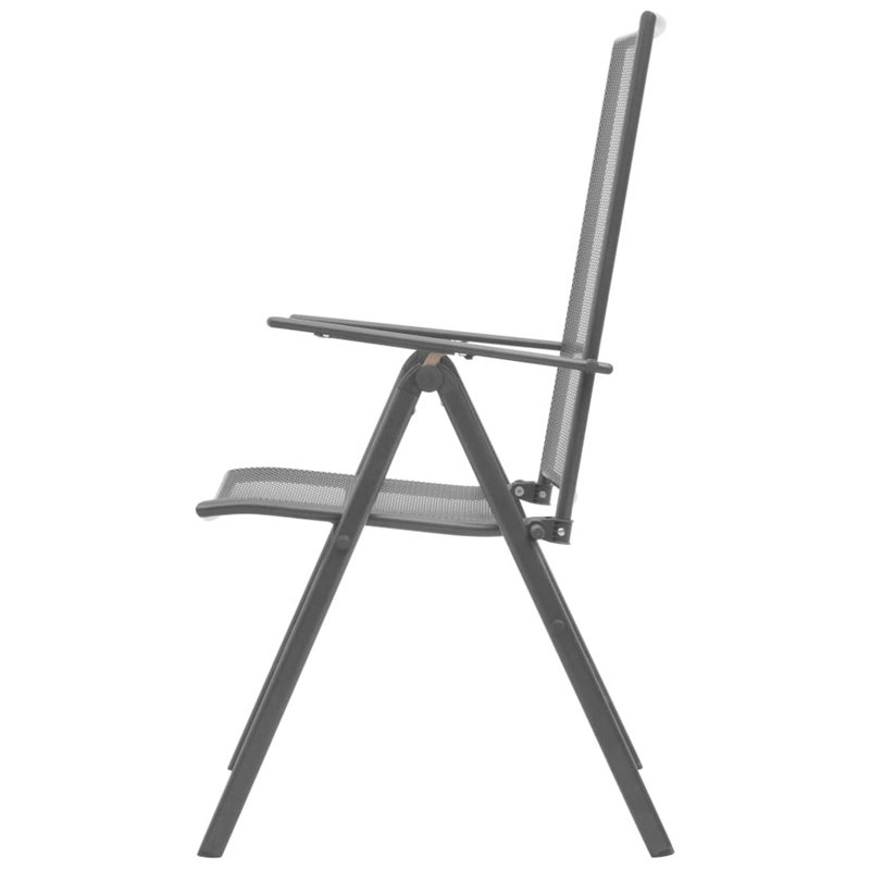 Benjara Outdoor Stackable Reclining Chair Set Of 2, Dark Gray Mesh ...