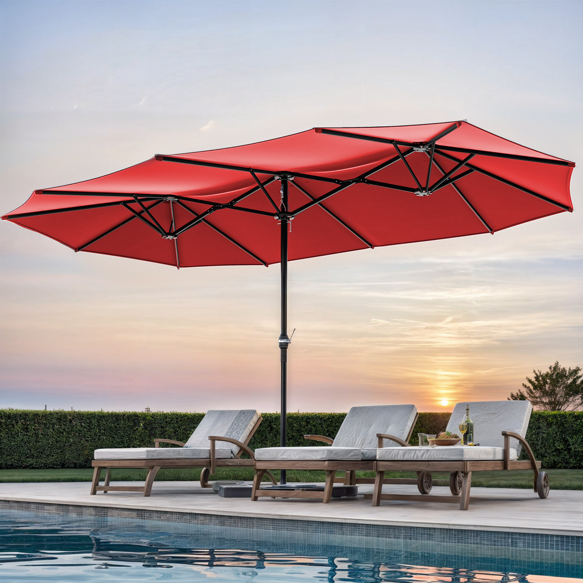 Arlmont & Co. Tancy 153.54'' Cantilever Umbrella with Crank Lift ...