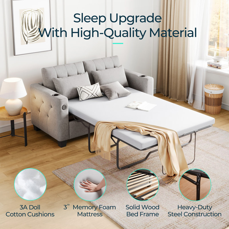 Wade Logan® Arval 67'' Upholstered Sleeper Sofa & Reviews | Wayfair