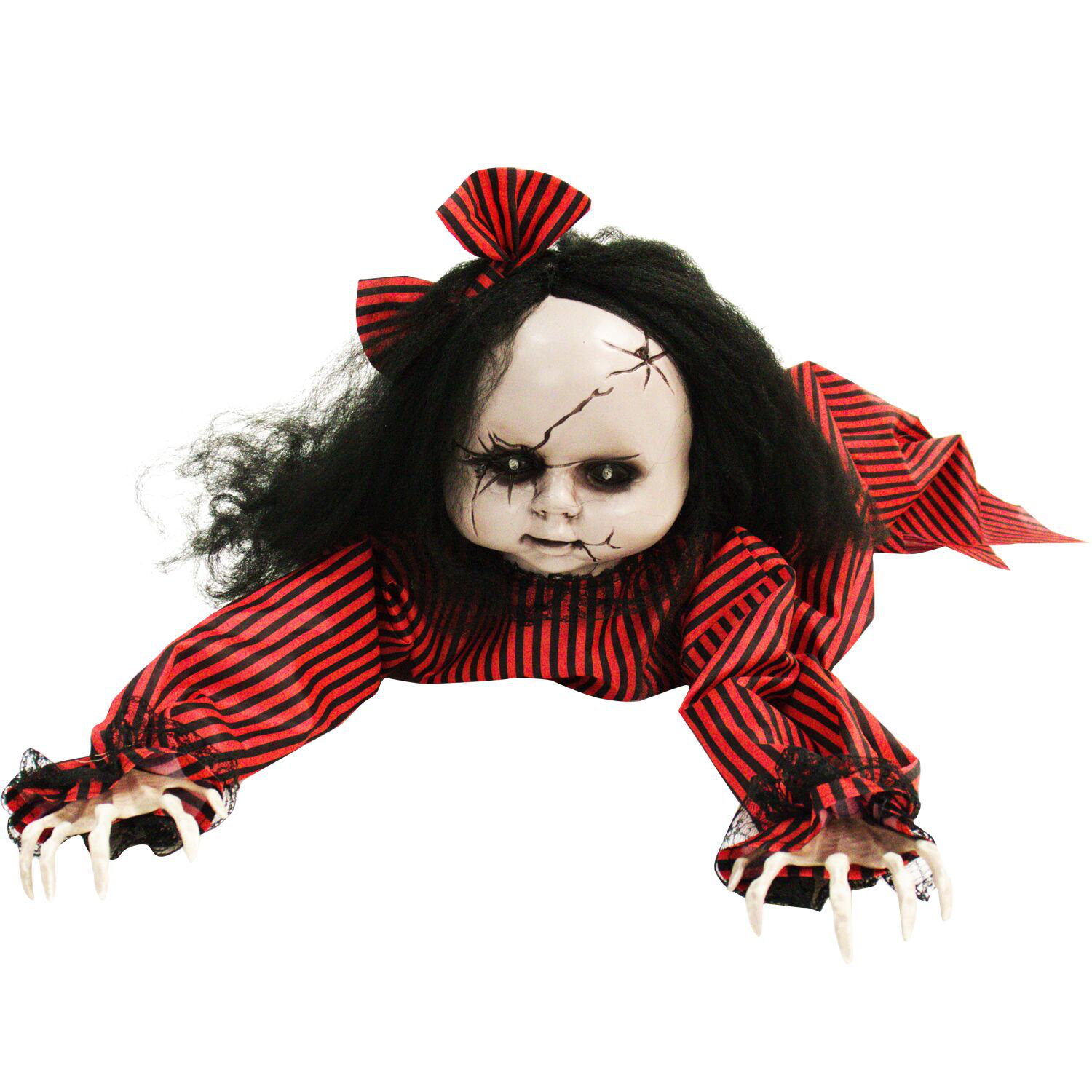 Haunted Hill Farm Animatronic Haunted Crawling Baby Doll with Lights ...