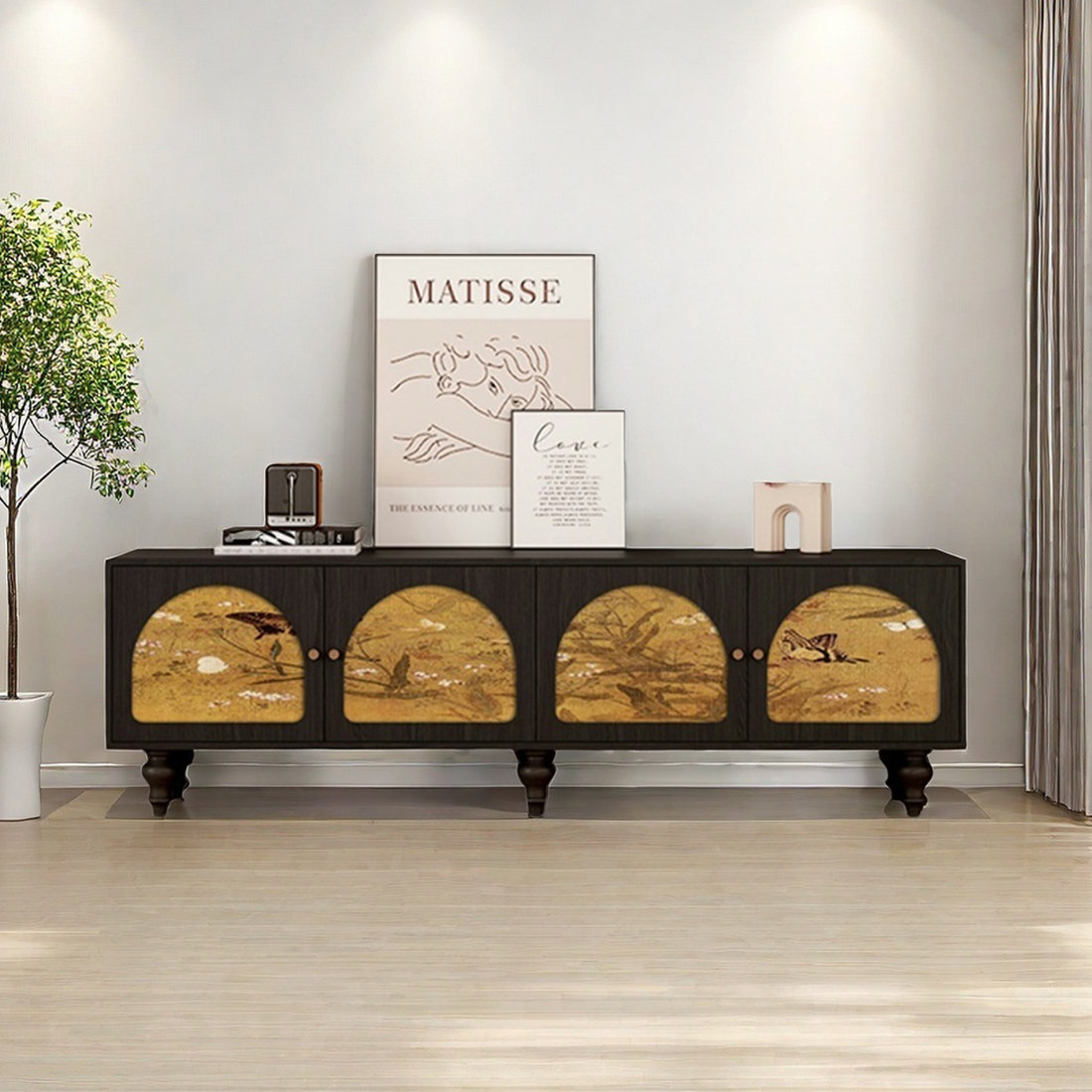 Orxva Galaxy French Style Walnut Wood TV Stand | Wayfair