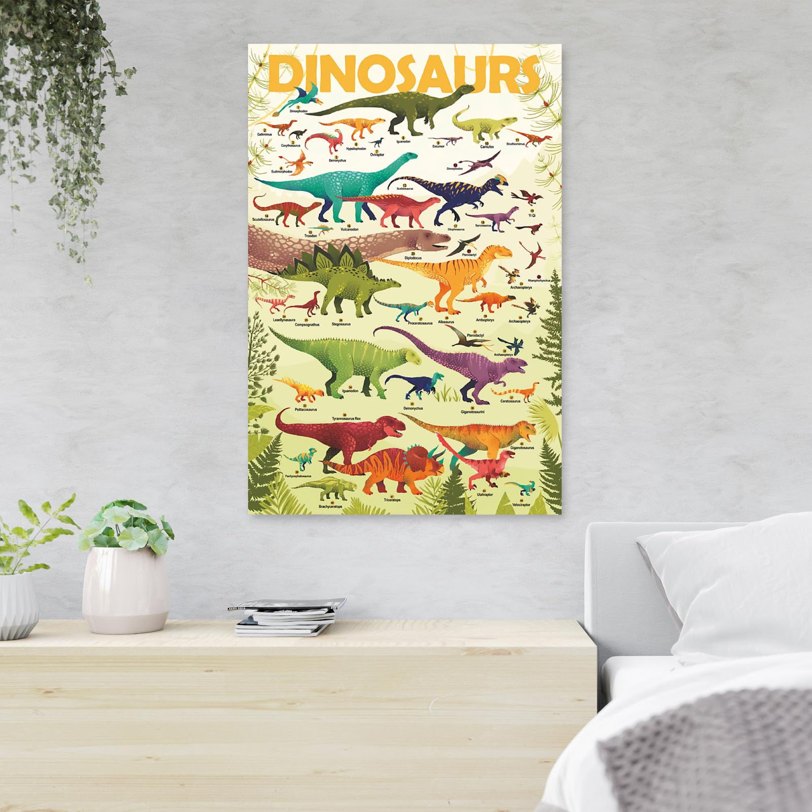 Trinx Kind Of Dinosaurs - Dinosaurs - 1 Piece Rectangle Graphic Art ...