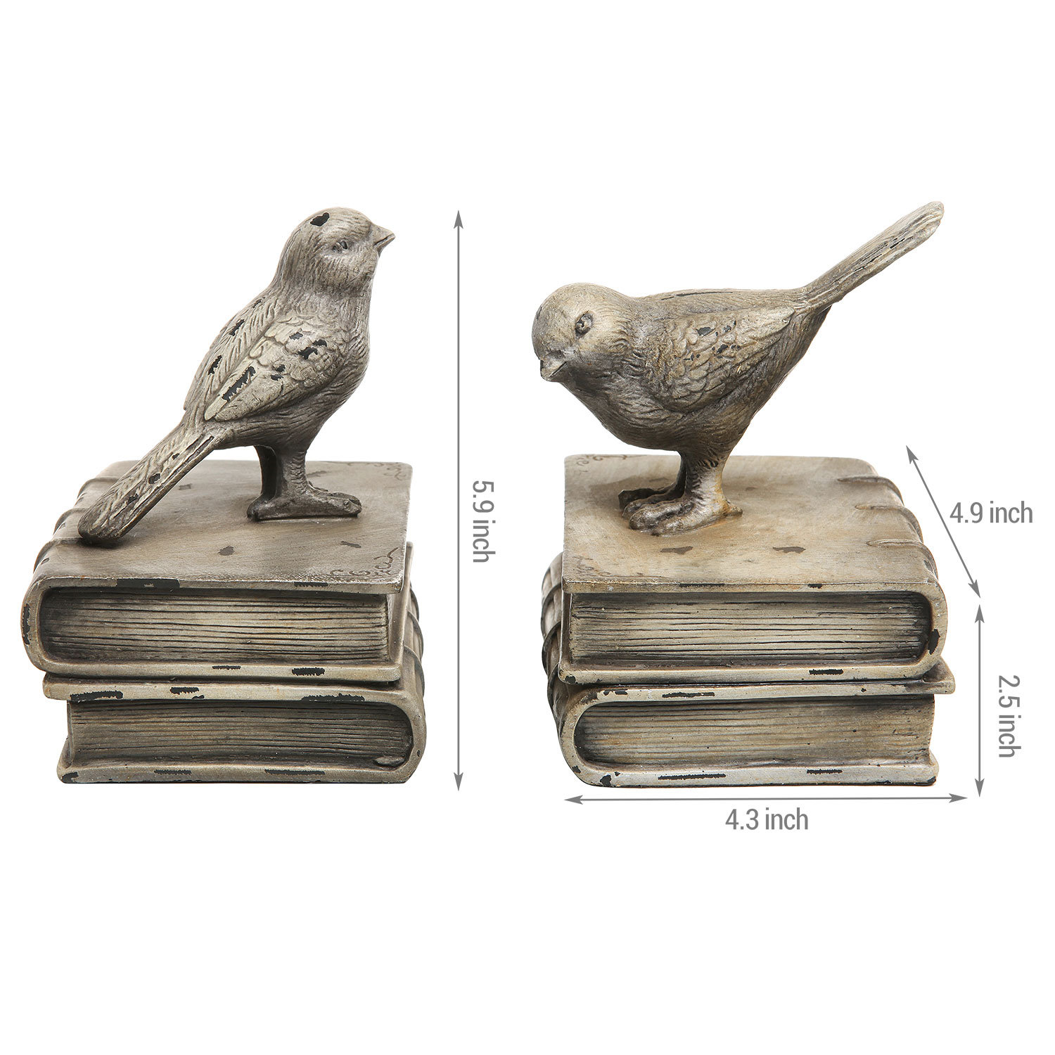 Red Barrel Studio® Resin Decorative Birds Bookends | Wayfair