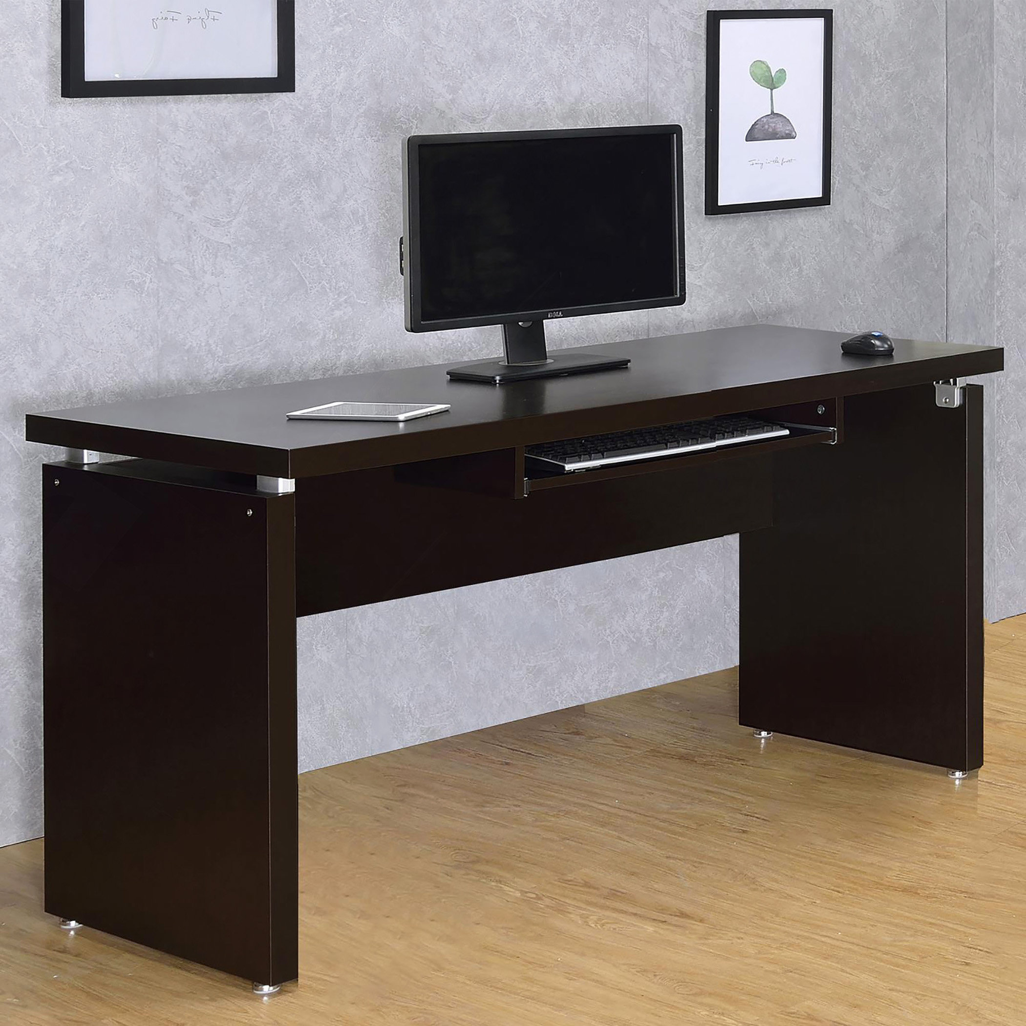 Ivy Bronx Desk,Cappuccino Floating Top Computer Desk | Wayfair