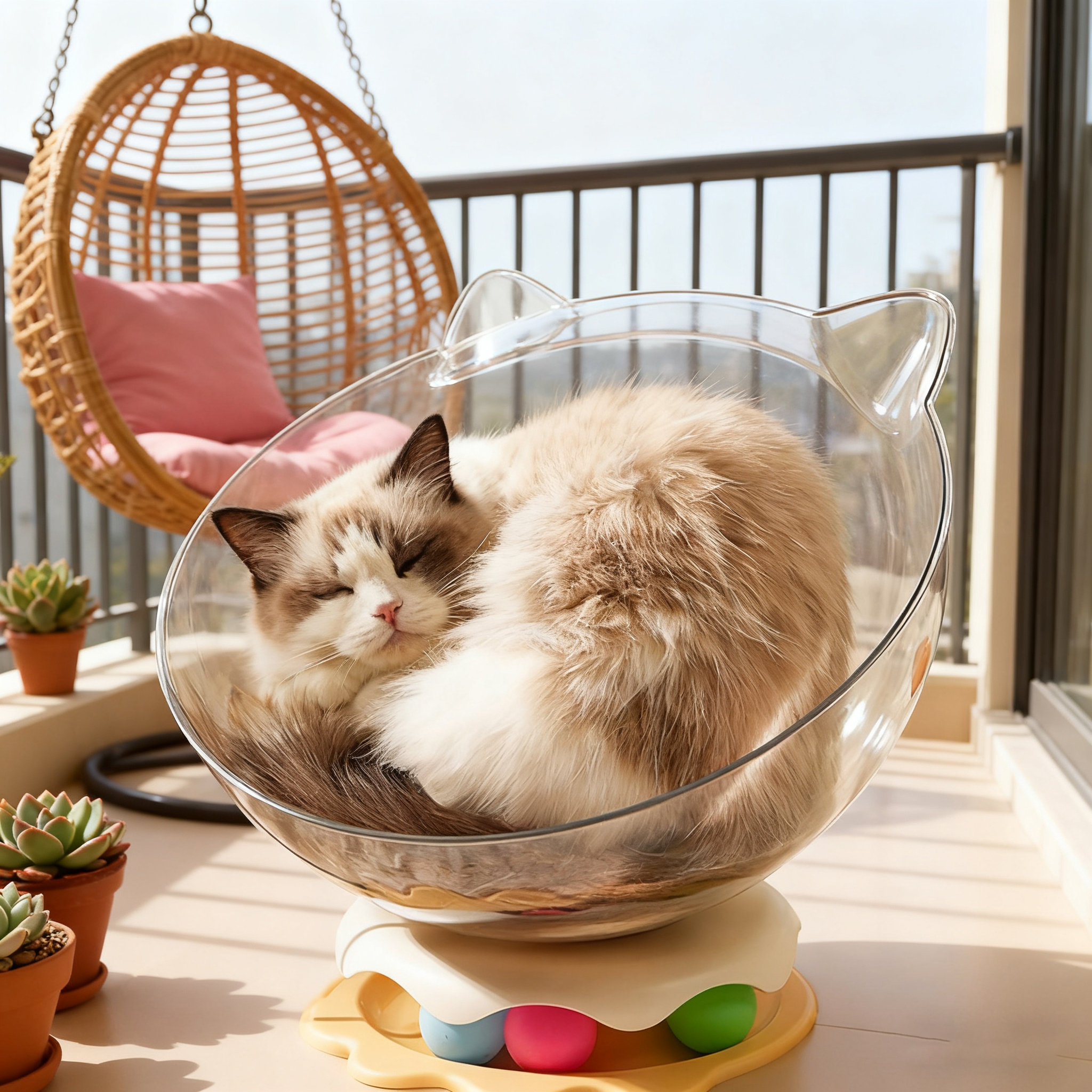 Tucker Murphy Pet™ Space Capsule Cat Bed With Wood Turntable Catnip ...