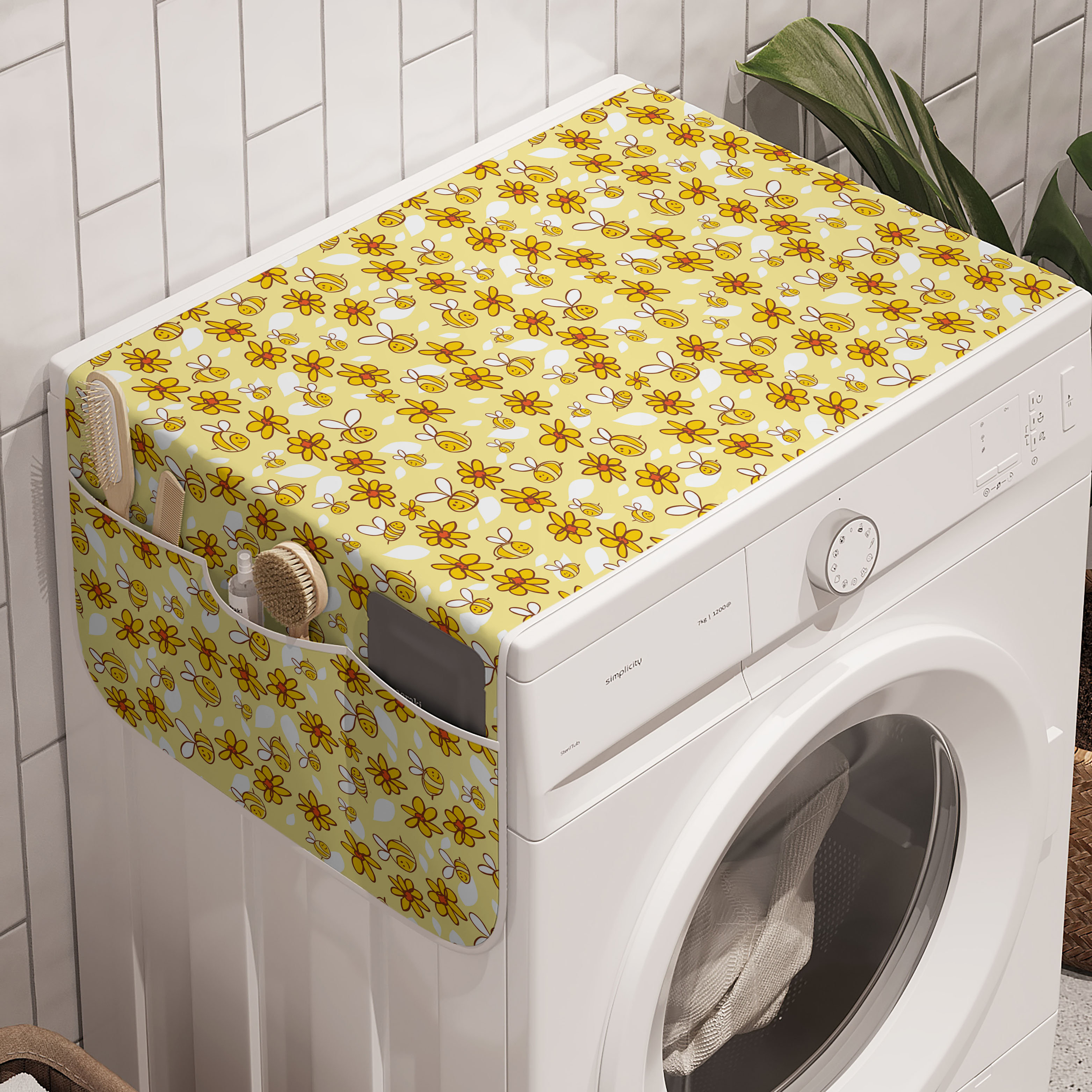 East Urban Home Bee Washing Machine Organizer Pack of 2 47" x 18.5 ...