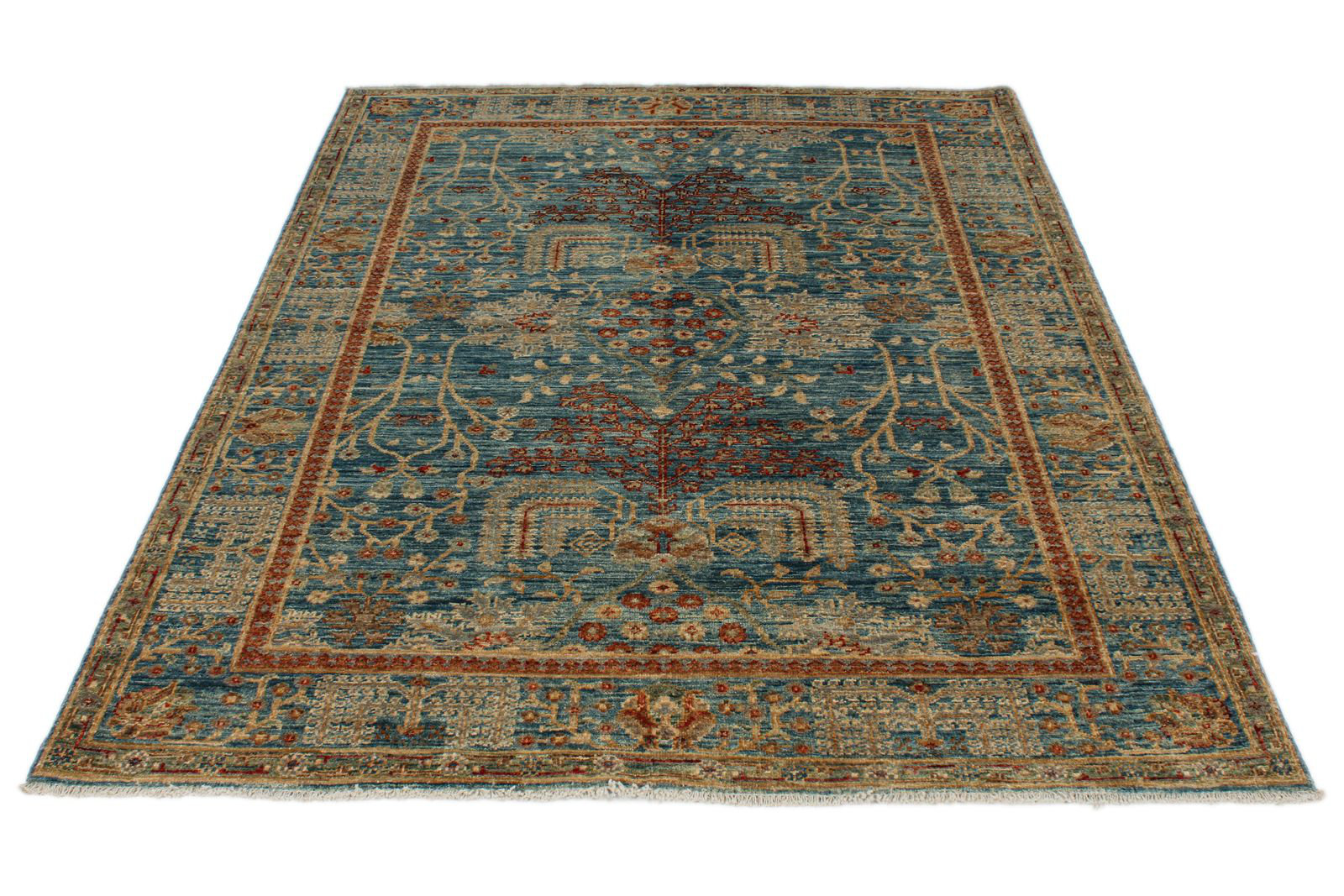 Home and Rugs 5x7 Blue and Multicolor Anatolian Traditional Rug | Wayfair