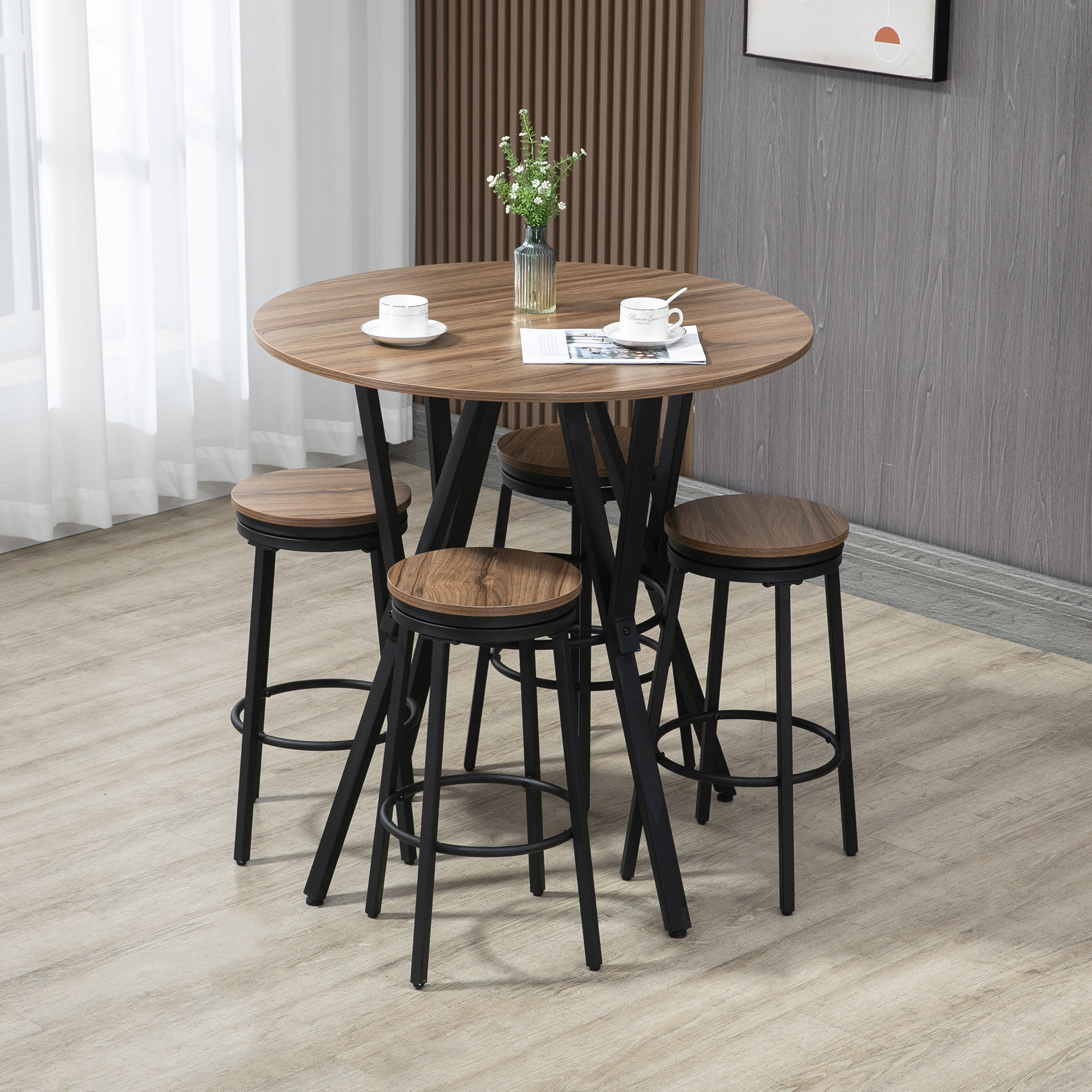 HomCom 4 - Person Counter Height Dining Set & Reviews | Wayfair