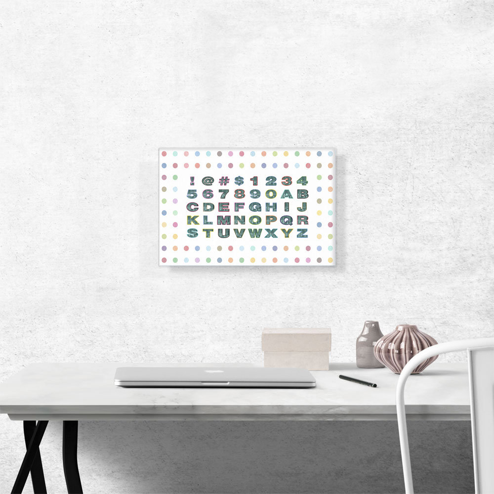 ARTCANVAS Fun Polka Dots Full Alphabet - Wrapped Canvas Textual Art ...