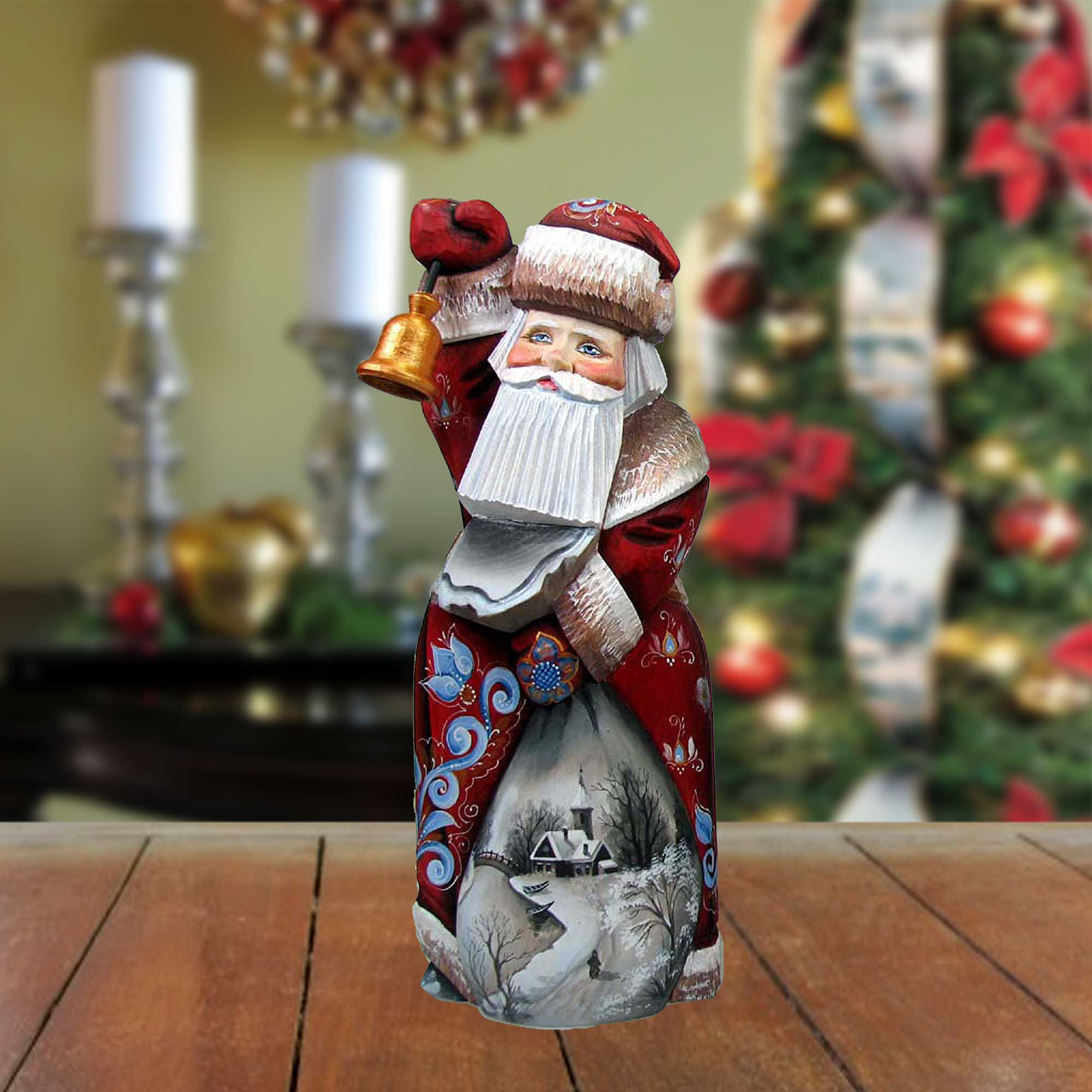 G Debrekht Masterpiece Wood Carved Polar Journey Santa Santa Figurine ...