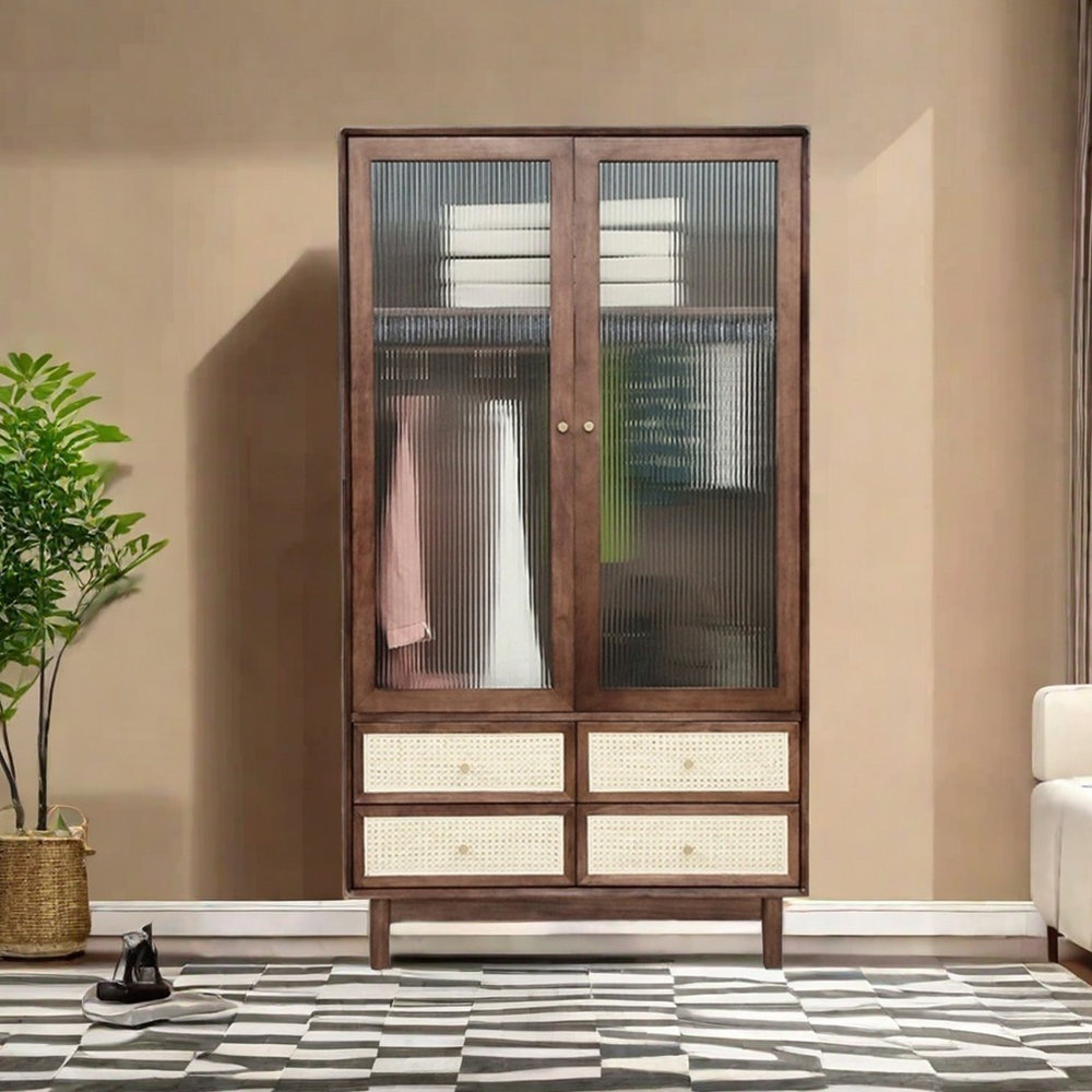 Parttlion European style modern simple retro wardrobe | Wayfair