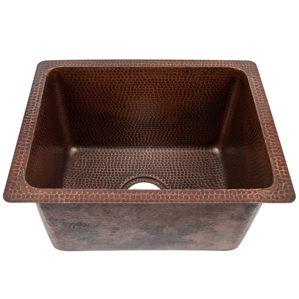 Premier Copper Products 17" Rectangle Hammered Copper Bar/Prep/Laundry ...