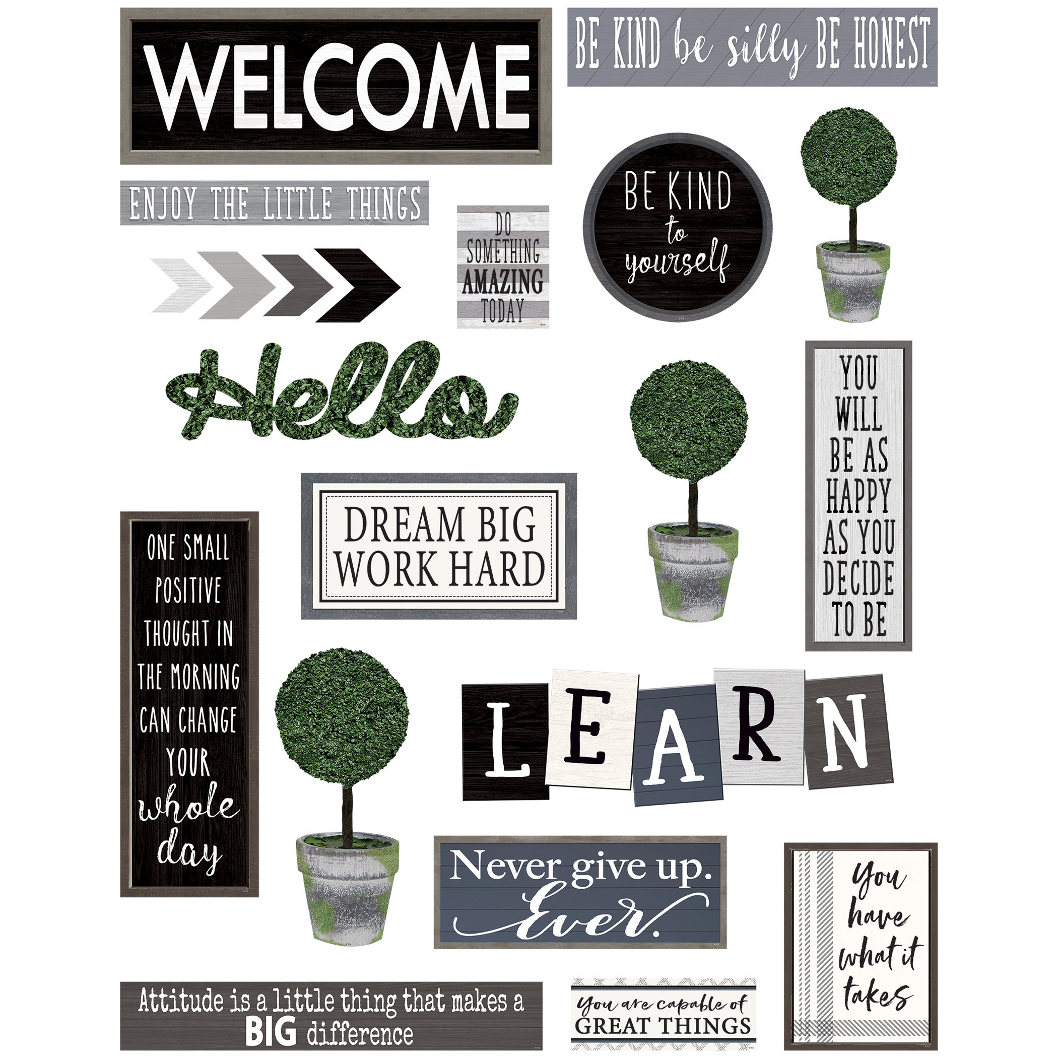 Teacher Created Resources Modern Farmhouse Wall Decor Bulletin Board ...