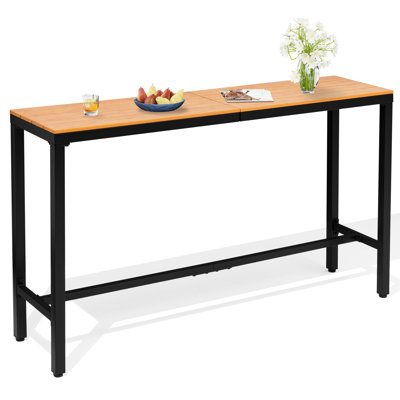 Latitude Run® Outdoor Bar Table Patio Bar Height Outdoor Table 55" Long ...