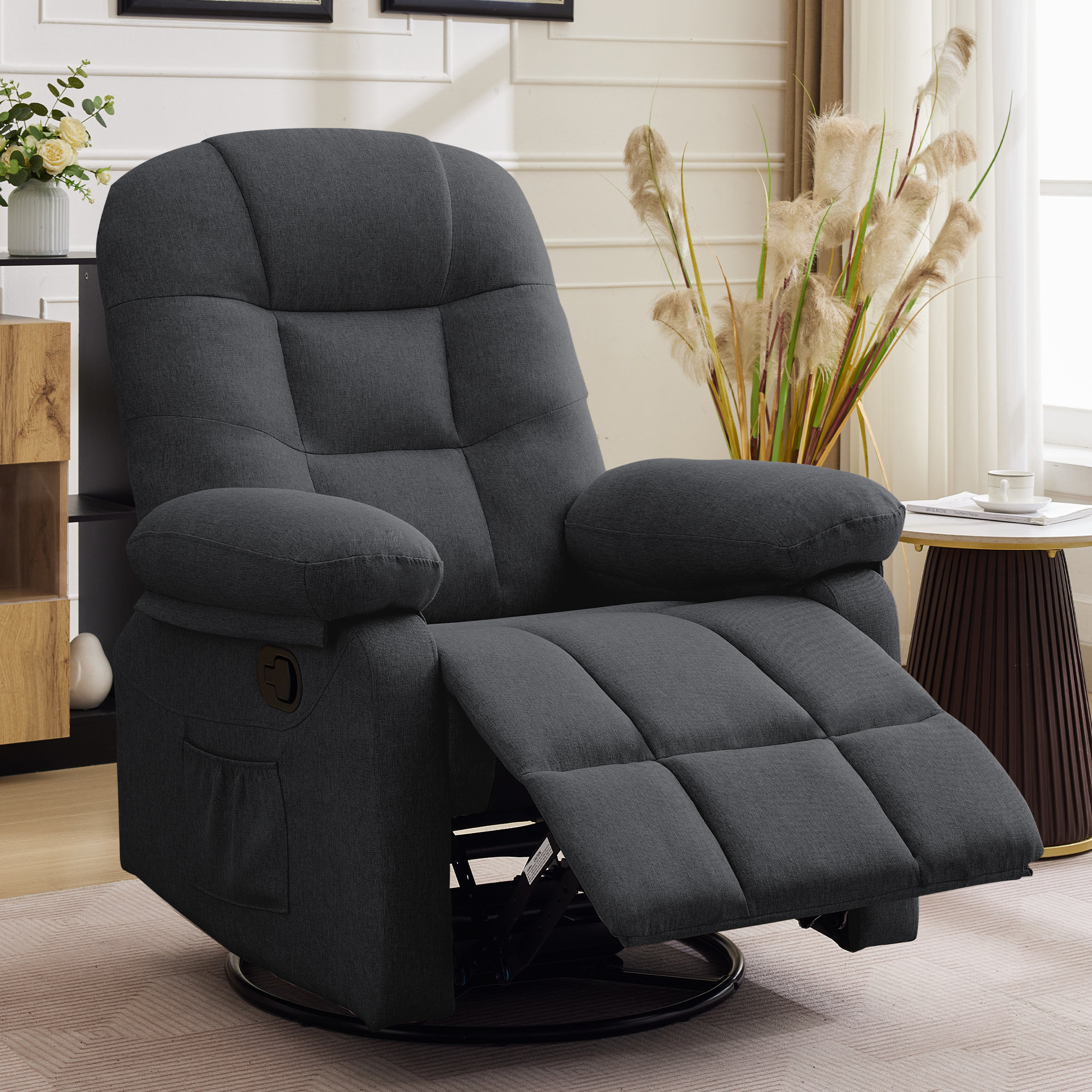 Ebern Designs Recliner Chair, Small Recliner For Small Space, 360 ...